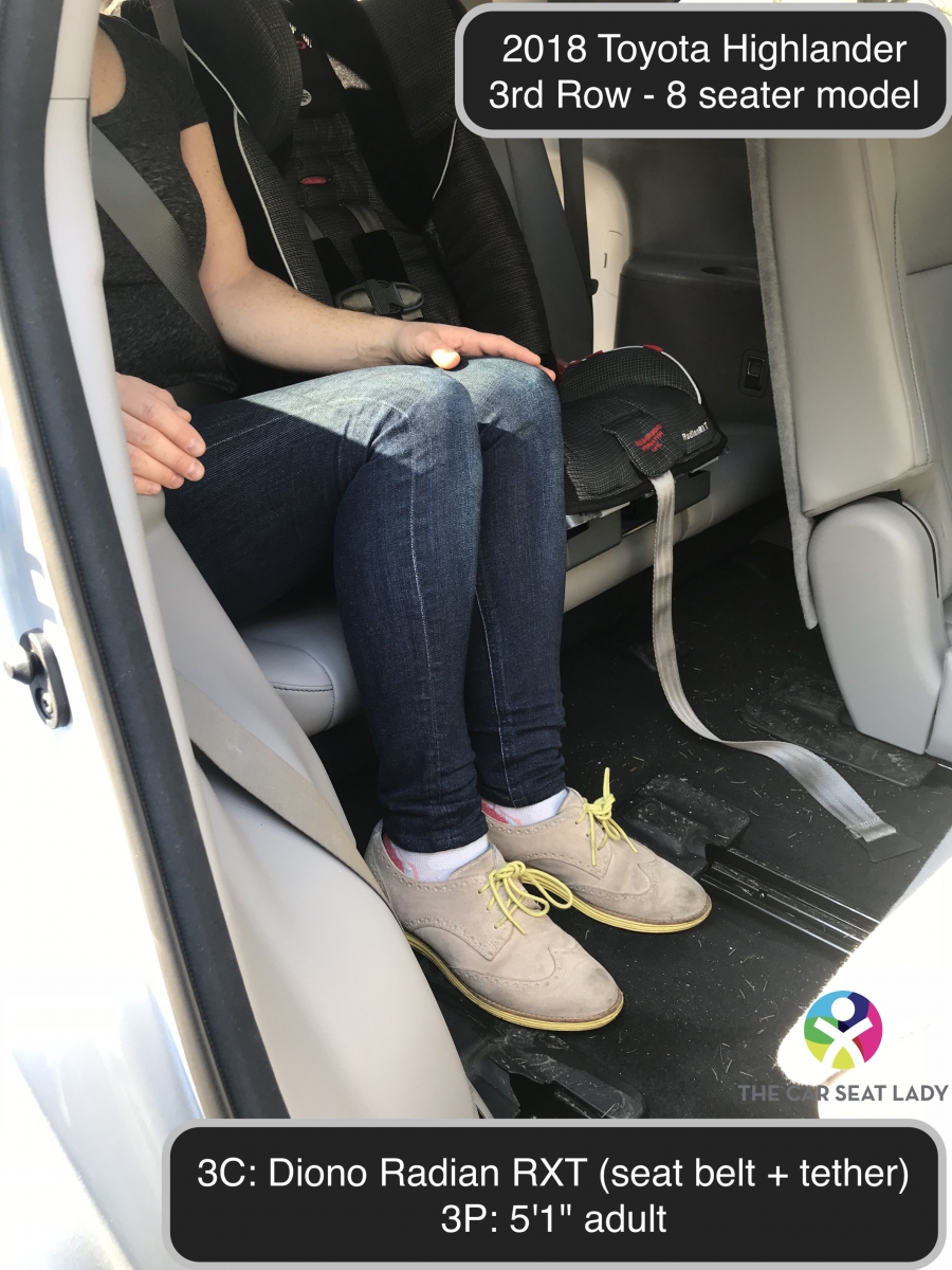 The Car Seat Lady2018 Toyota Highlander 3rd row adult fit and trunk ...