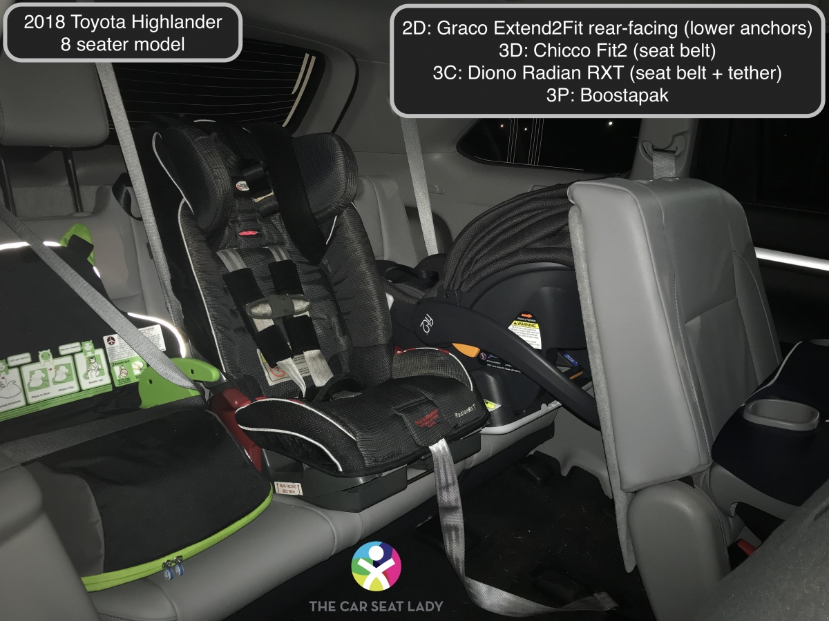 The Car Seat Lady2018 Toyota Highlander 3rd row 3-across project - The ...