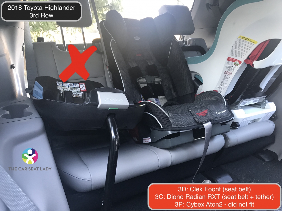 The Car Seat Lady2018 Toyota Highlander 3rd row 3-across project - The ...