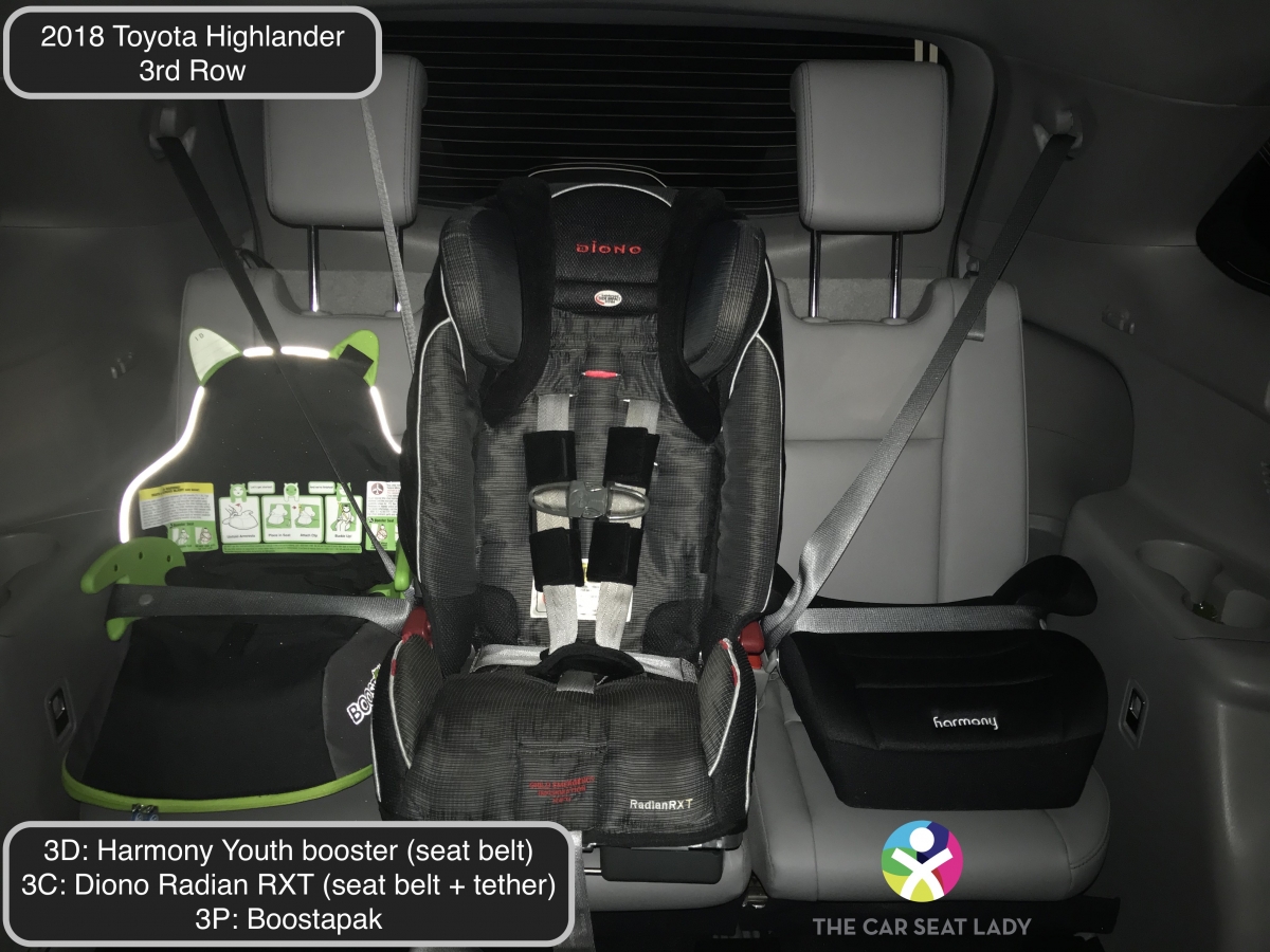 The Car Seat Lady2018 Toyota Highlander 3rd row 3-across project - The ...