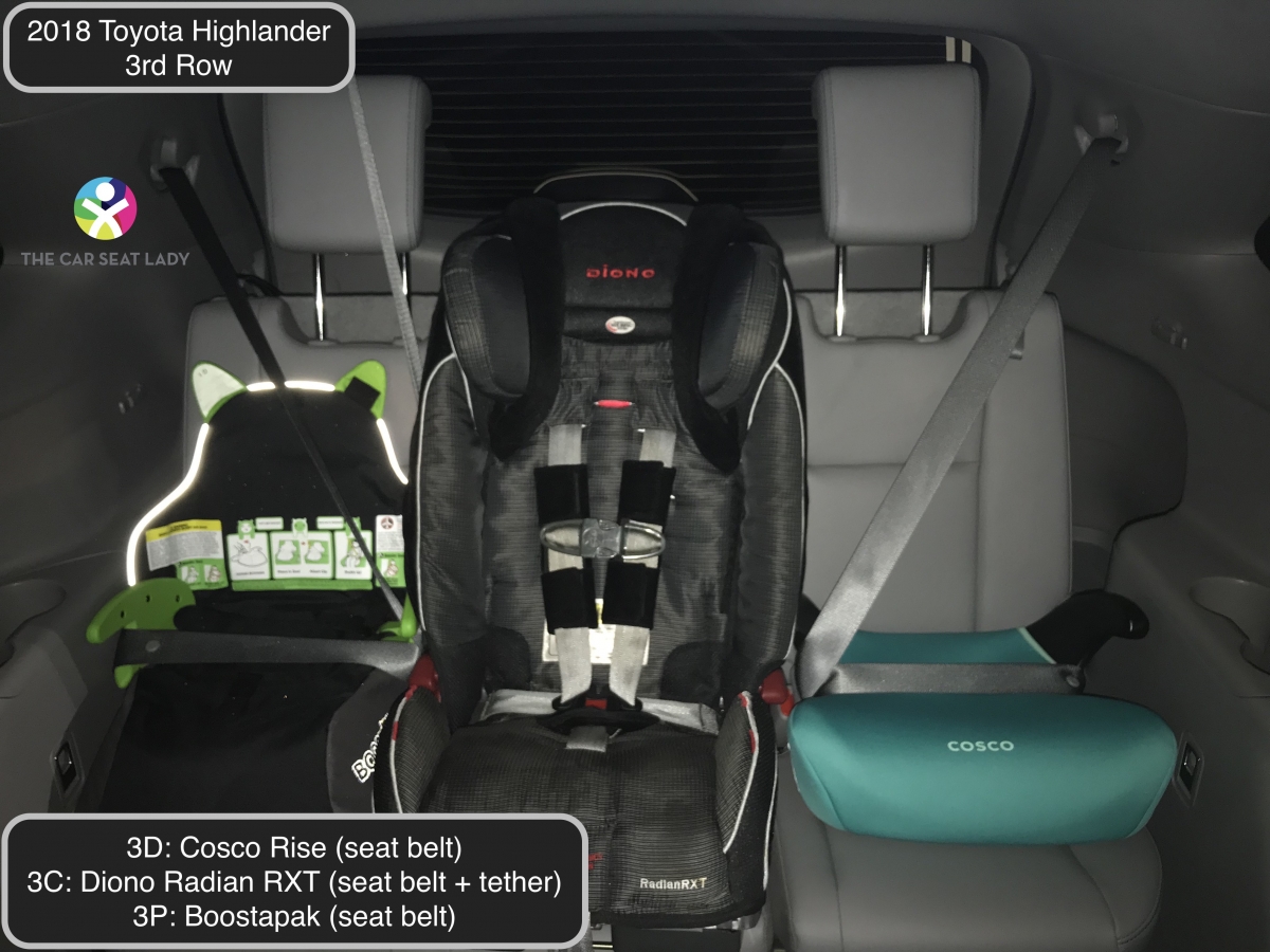 The Car Seat Lady2018 Toyota Highlander 3rd row 3-across project - The ...