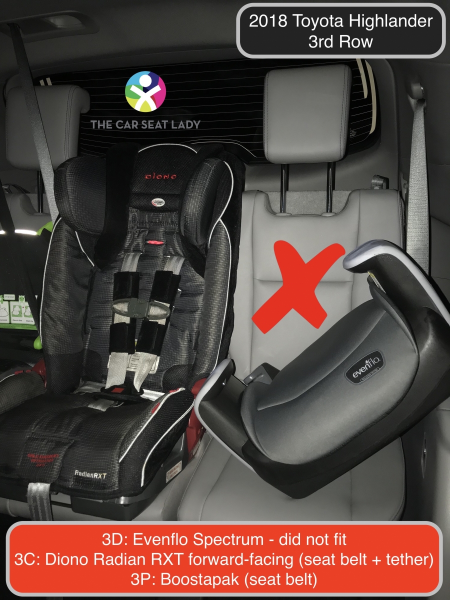 The Car Seat Lady2018 Toyota Highlander 3rd row 3-across project - The ...