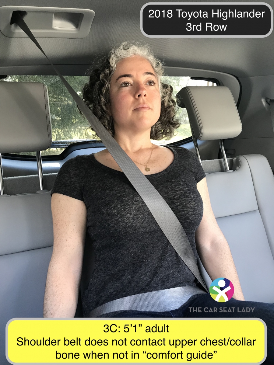 The Car Seat Lady2018 Toyota Highlander 3rd row adult fit and trunk ...