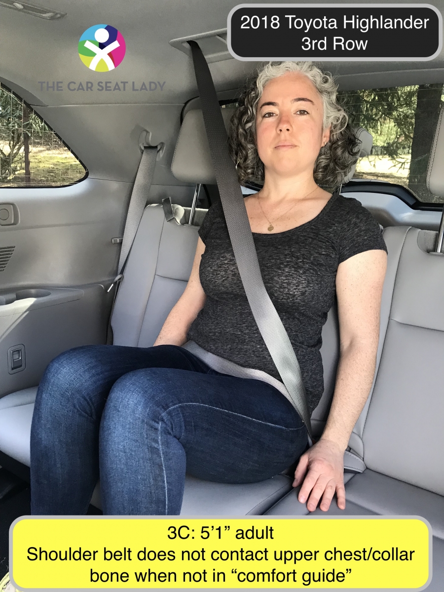 The Car Seat Lady2018 Toyota Highlander 3rd row adult fit and trunk ...